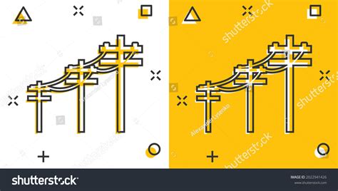 벡터 만화 고전압 전선의 아이콘전봇대 기호 스톡 벡터로열티 프리 2022941426 Shutterstock