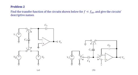 Solved Problem Find The Transfer Function Of The Circuits Chegg Com