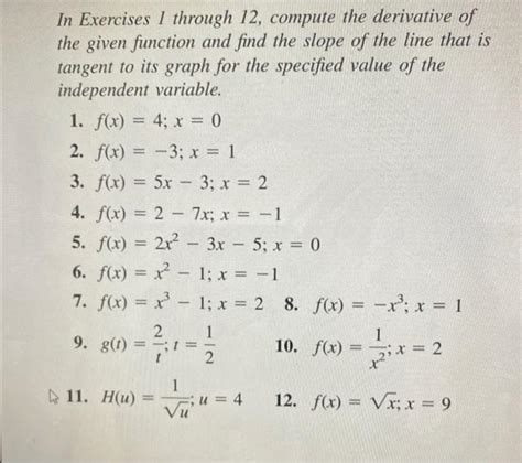 Solved In Exercises Through Compute The Derivative Of Chegg