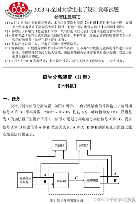2023 全国大学生电子设计竞赛题目 2023年电赛a题 csdn博客