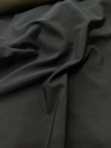 Black 44 Inches Width Light Texture Plain Cotton Lycra Fabric For