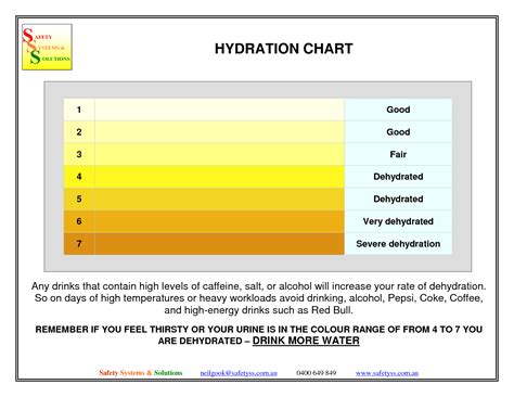 Urine Ph Color Chart Printable Urine Hydration Chart Pee Color Chart Hydration