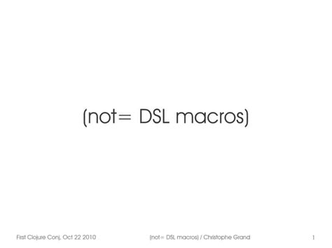Not Dsl Macros Ppt