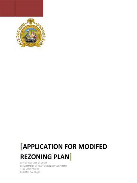 Fillable Online Application For Modified Rezoning Plan Fax Email Print