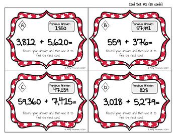 Multi Digit Addition Problems Scavenger Hunt By The Fabulous Mrs Froman