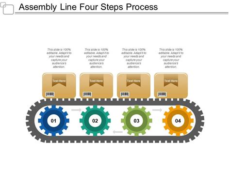 Assembly Line Four Steps Process Powerpoint Slide Presentation Sample