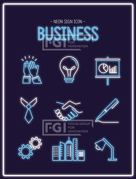 유토이미지 비즈니스 네온사인 아이콘9 네온사인 아이콘 라인 아이콘