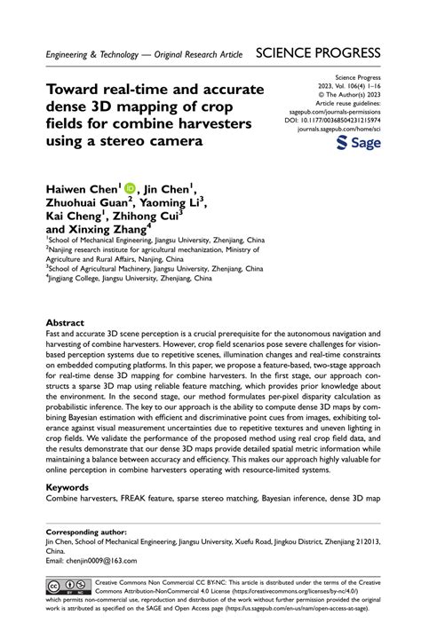 Pdf Toward Real Time And Accurate Dense 3d Mapping Of Crop Fields For