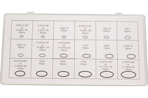 Набор колец резиновых уплотнительных O Ring Nbr70 дюйм Green 270 шт Himpt 00 00011080