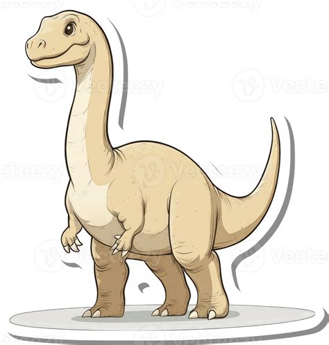 Adorable Cartoon Dinosaur Illustration Featuring A Friendly Sauropod