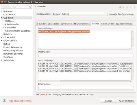 CCS IWR1642BOOST Getting Pre Build Error While Compiling A Project