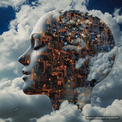 Ai创作图人类的思想 云人工智能 想象的头颅 人面云 潜意识 人类思想 思想意识 虚拟思维 云朵人脸 效果头 思想里面 大脑想象力 脑残人士 无脑 脑海 昵图网