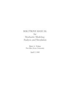 SOLUTIONS MANUAL For Stochastic Modeling Analysis And Solutions Manual For Stochastic