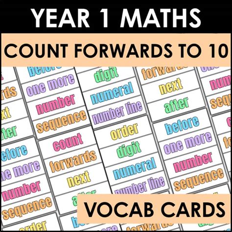 Year 1 Maths Vocabulary Cards Counting Forwards To 10 Ks1 Number Display