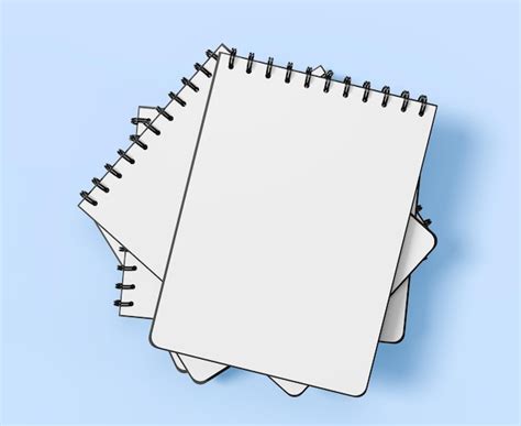 Premium Photo 3d Stack Of Spiral Binder Notebook Mockup With White