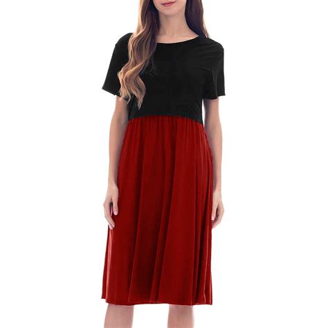 Pregnant Maternity Dresses Short Sleeve Splicing C Vicedeal