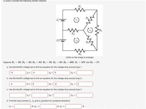 Solved 1 Point Consider The Following Resistor Network 13
