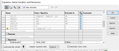 How To Add New Global Variables To Linked External File R Solidworks