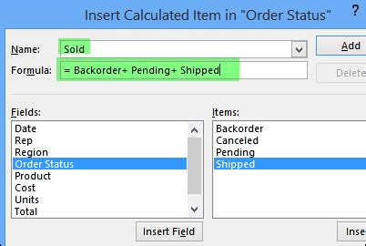 Calculated Field Vs Calculated Item Excel Pivot Tables