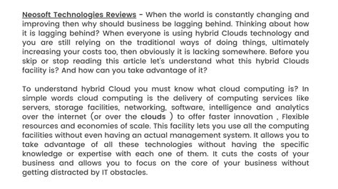 Ppt Neosoft Technologies Reviews Benefits Of Hybrid Cloud Powerpoint Presentation Id 10626920