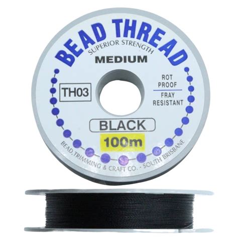Bead Thread Medium 100 Meters Black Bead Trimming And Craft Co