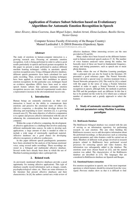 Pdf Application Of Feature Subset Selection Based On Evolutionary