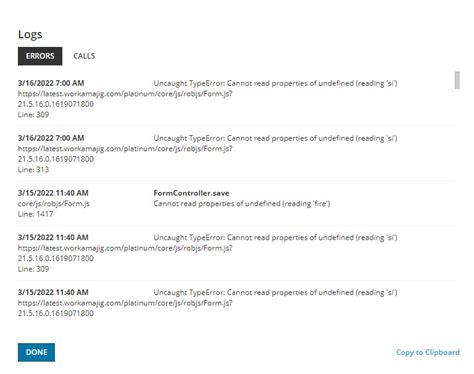 Capturing Detailed Errors Workamajig