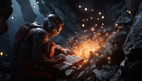 Premium Ai Image Closeup Futuristic Asteroid Space Mining Operator High Fidelity Detail