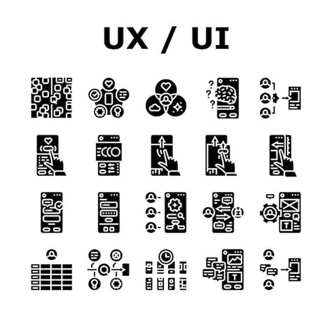 premium vector ui ux digital develop code app icons set vector