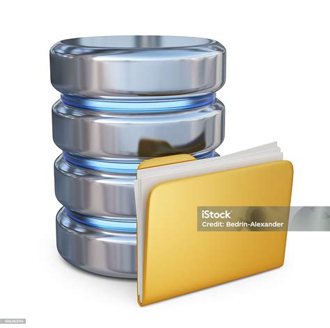 데이터베이스 폴더 3d 보관법 컨셉입니다 3 D 아이콘크기 격리됨에 3차원 형태에 대한 스톡 사진 및 기타 이미지 3차원 형태 데이터 연결 Istock