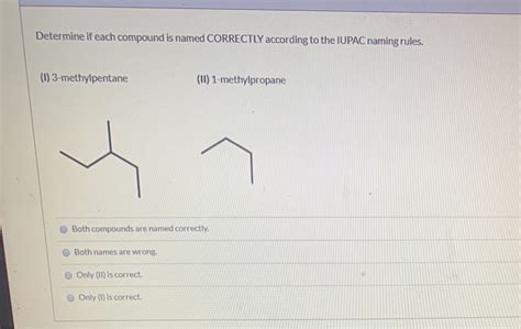 solved determine if each compound is named correctly