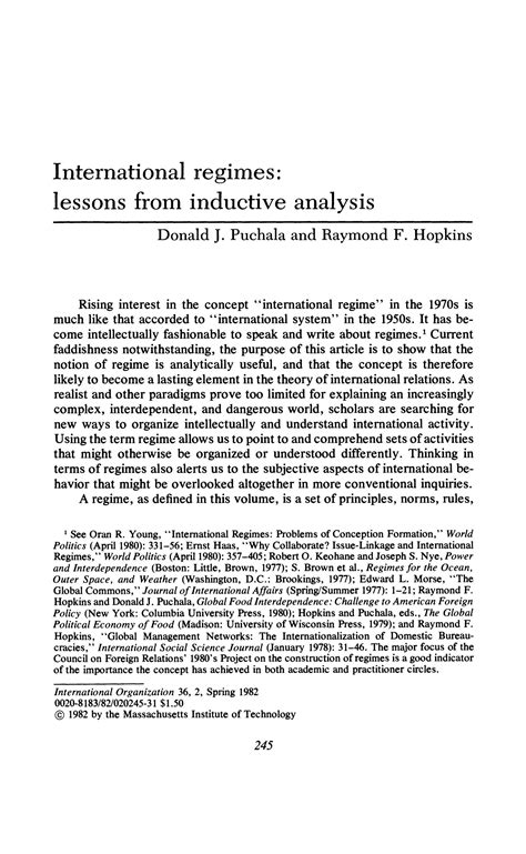 Solution International Regimes Lessons From Inductive Analysis Studypool