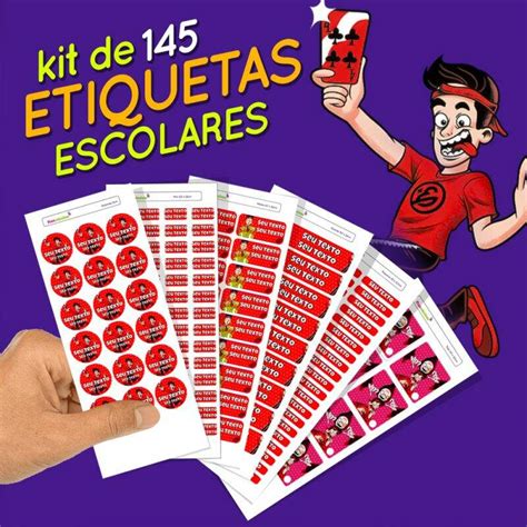 Kit Etiquetas Escolares Enaldinho Etiquetei