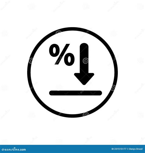Percent Down Vector Icon Discount Illustration Sign Reduction Of