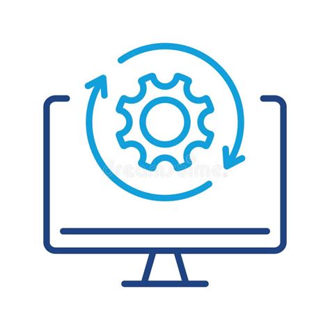 Upgrade Of Software Color Line Icon Computer System Update Linear