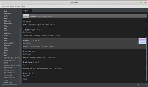 light table un ide personalizable y de código abierto linux