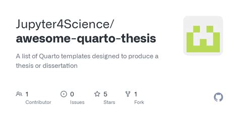 Github Jupyter4scienceawesome Quarto Thesis A List Of Quarto Templates Designed To Produce A