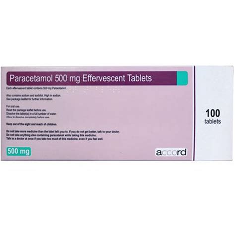 Paracetamol 500mg Effervescent Tablets Pack Of 100