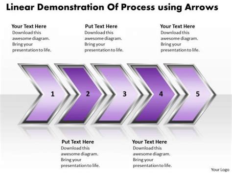 Ppt Linear Demonstration Of Process Using Arrows Business PowerPoint