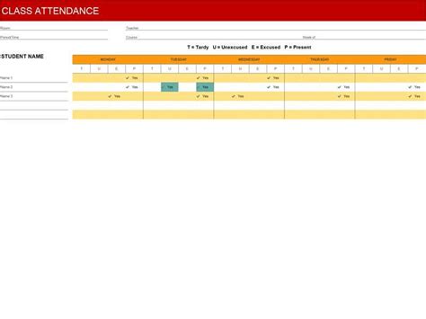 Top 10 Excel Student Attendance Tracker Template Free Download