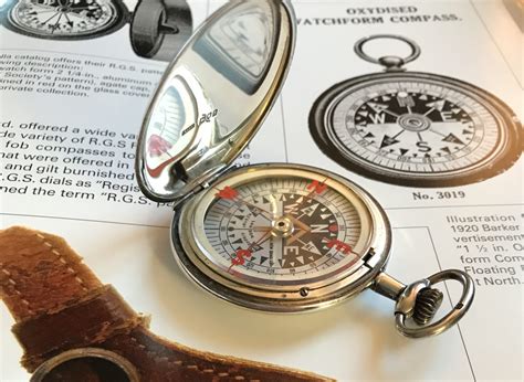 Silver Hunter Cased Compass With Rgs Dial By Barker C1913 Sold