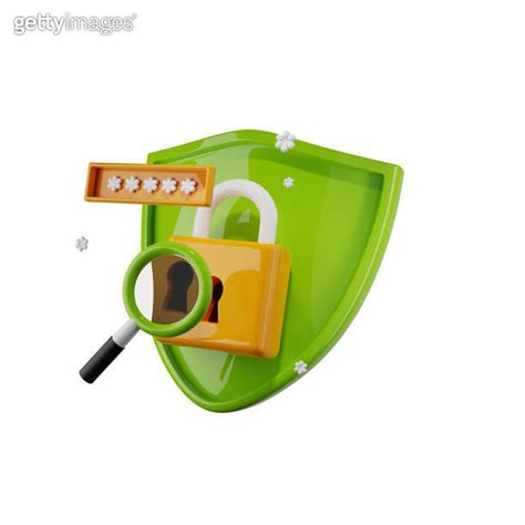 3d Shield Icon Authentication Secure Lock Password Render Concept Secret Personal Data