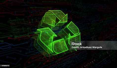 디지털 폐기물 데이터 재활용 및 지속 가능한 심볼 개념 3d 일러스트 재활용에 대한 스톡 사진 및 기타 이미지 재활용 컴퓨터 추상적인 Istock