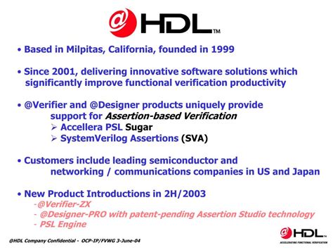Ppt Hdl Presentation For Ocp Ip Functional Verification Working Group 3 June 04 Powerpoint