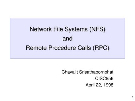 Ppt Network File Systems Nfs And Remote Procedure Calls Rpc Powerpoint Presentation Id
