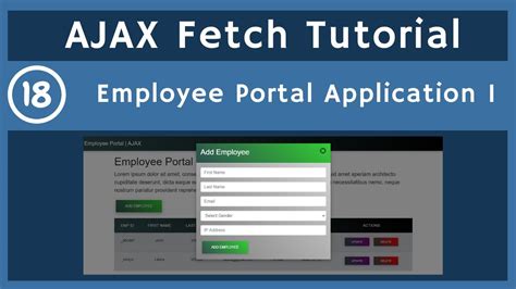 18 Employee Portal Application 1 With Fetch Api Ajax Tutorial Uibrains Naveen Saggam