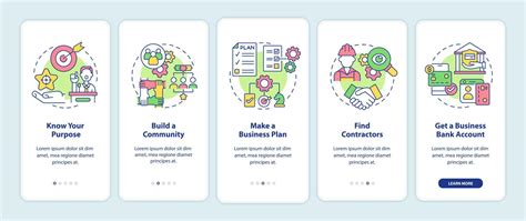 Startup Boosting Tips Onboarding Mobile App Page Screen Entrepreneurship Walkthrough 5 Steps