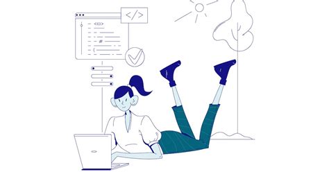 Programmer Lies And Works In The Park Graphics Envato Elements