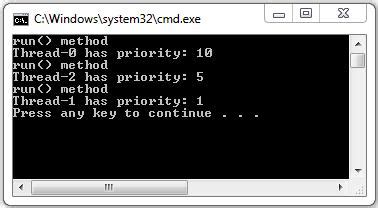Java Program To Set Priorities Of Thread