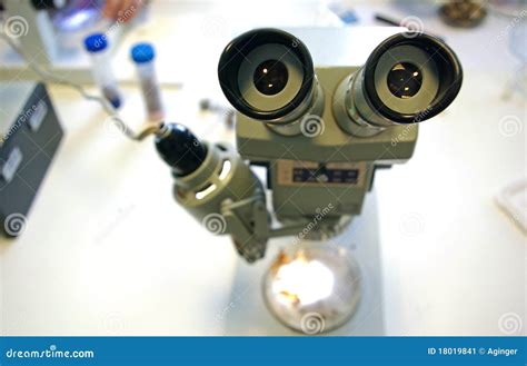 Microscope On Desk Stock Image Image Of Micro Healthcare 18019841